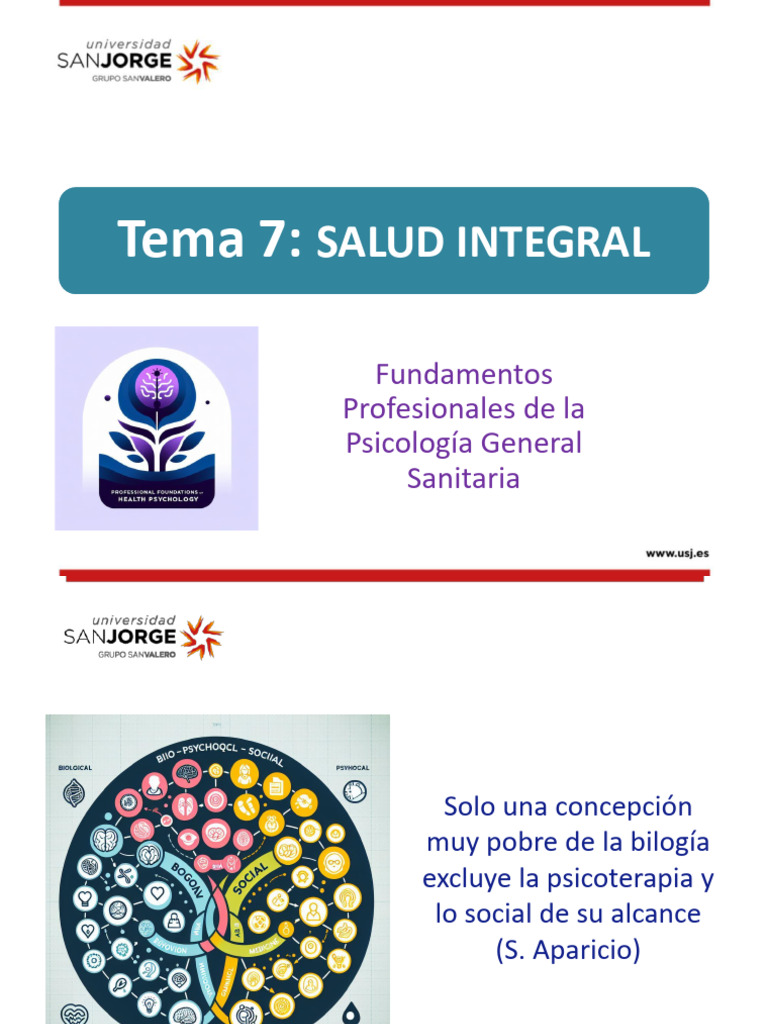 Tema 7. Salud Integral | PDF | Trastorno depresivo mayor | Terapia de conducta cognitiva