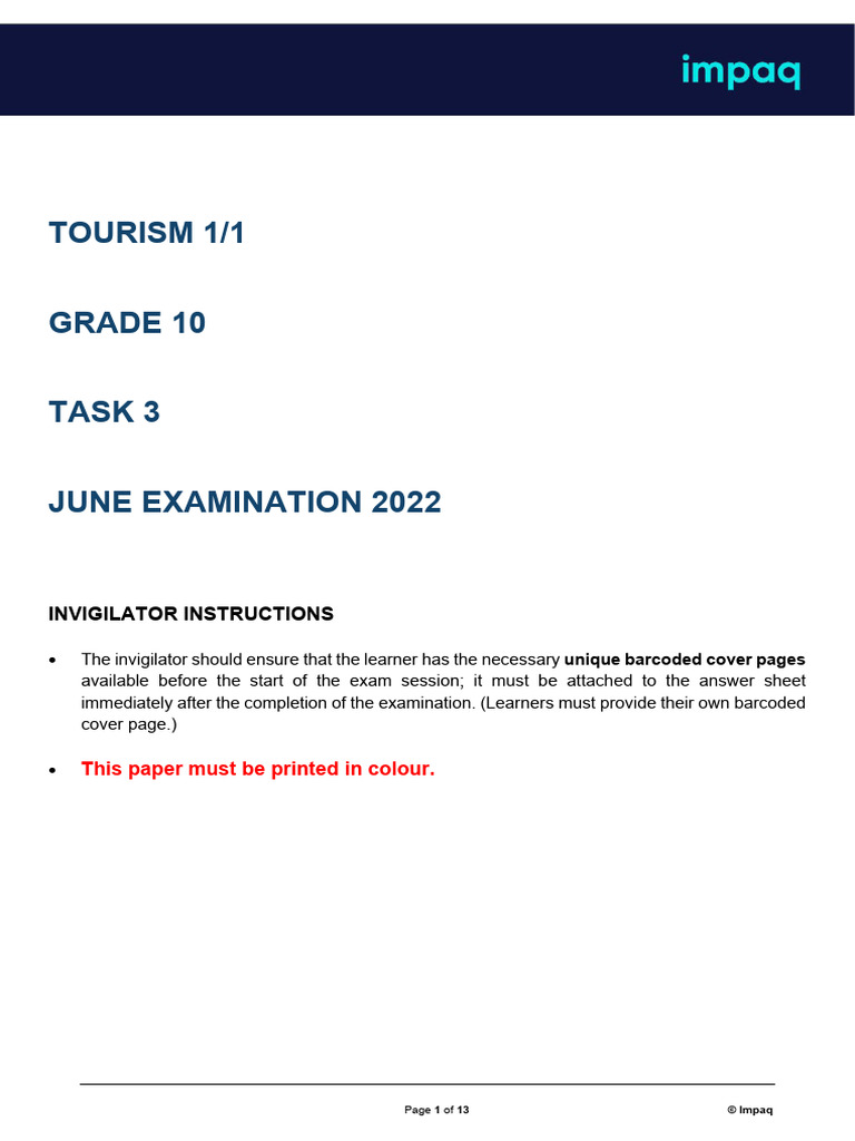 2022-TO-Grade 10-June Exam-Paper 1 | PDF | Cost Of Living | Tourism