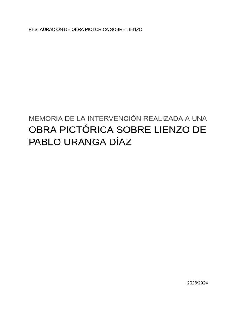Memoria - Pablo Uranga | PDF | Pinturas | Lona
