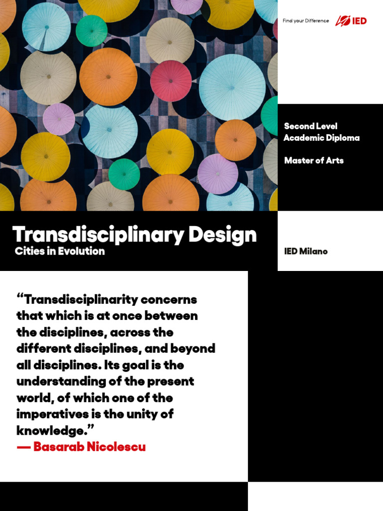 IED Torino MIlano Transdisciplinary Design Master of Arts | PDF ...