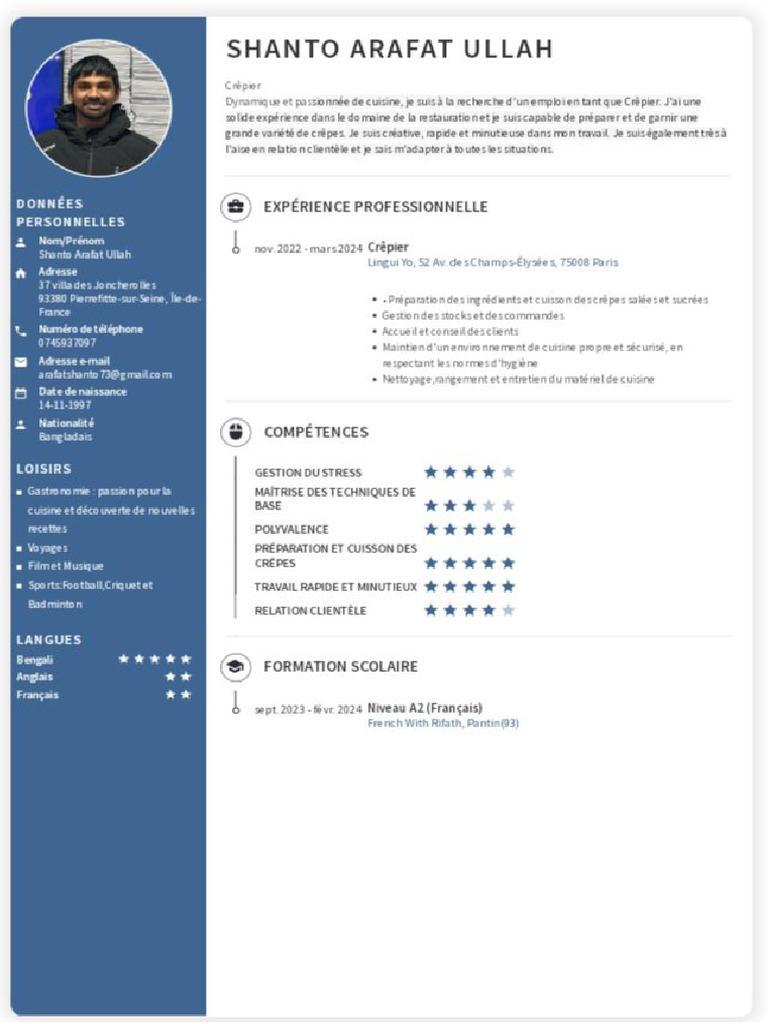 CV Crêpier | PDF