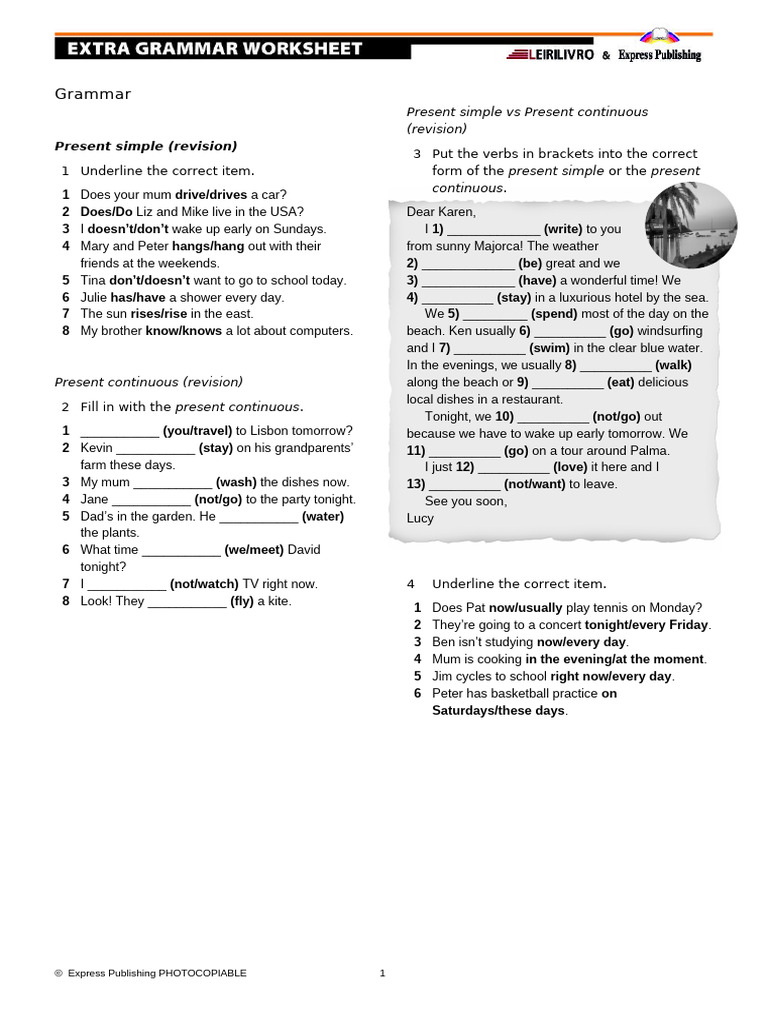 Present Simple-Continuous | PDF