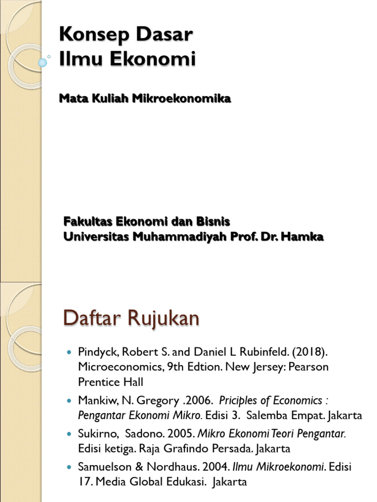 Pertemuan 1 - Dasar Ilmu Ekonomi | PDF | Pengelolaan Keuangan & Uang