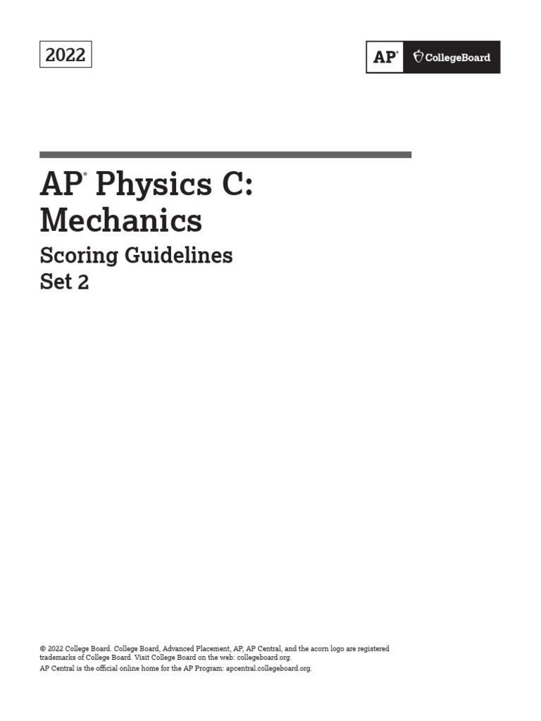 PhysicsC_2022_FRQ_Set2_MS | PDF | Force | Torque