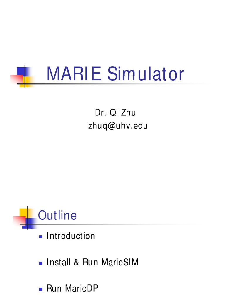 MARIE Simulator MARIE Simulator: Dr. Qi Zhu Zhuq@uhv - Edu | PDF | Assembly Language | Java ...