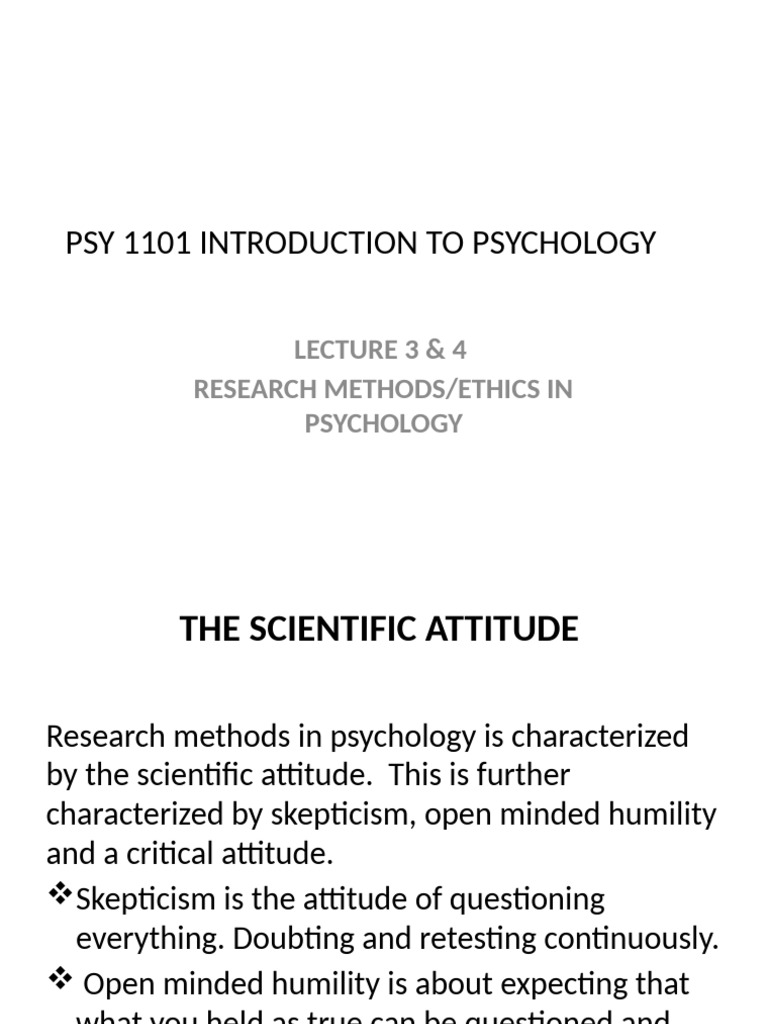 Research Methods in Psychology and Ethics-1 | PDF | Experiment ...