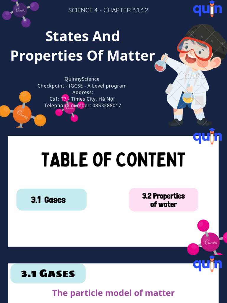 Properties of Matter: Gases & Water | PDF | Gases | Liquids