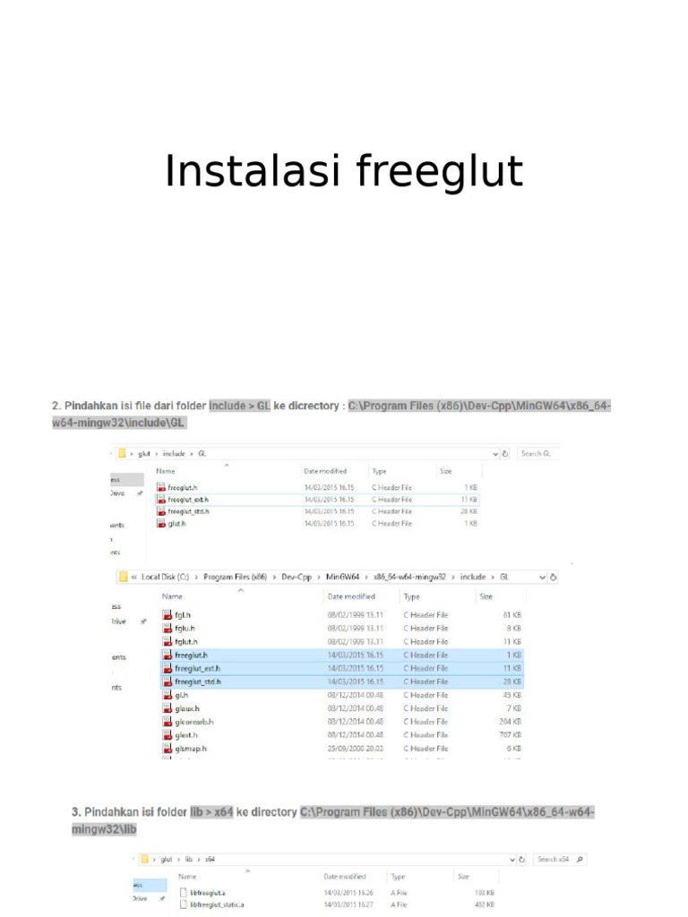 instalasai freeglut(opengl) | PDF