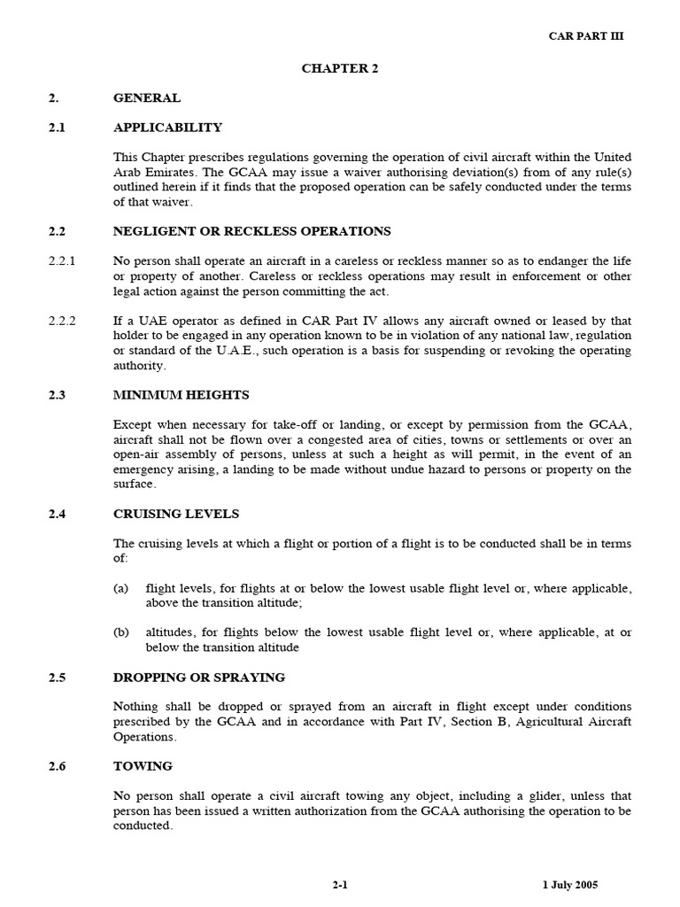 UAE Civil Aircraft Operation Rules | PDF | Instrument Flight Rules | Air Traffic Control