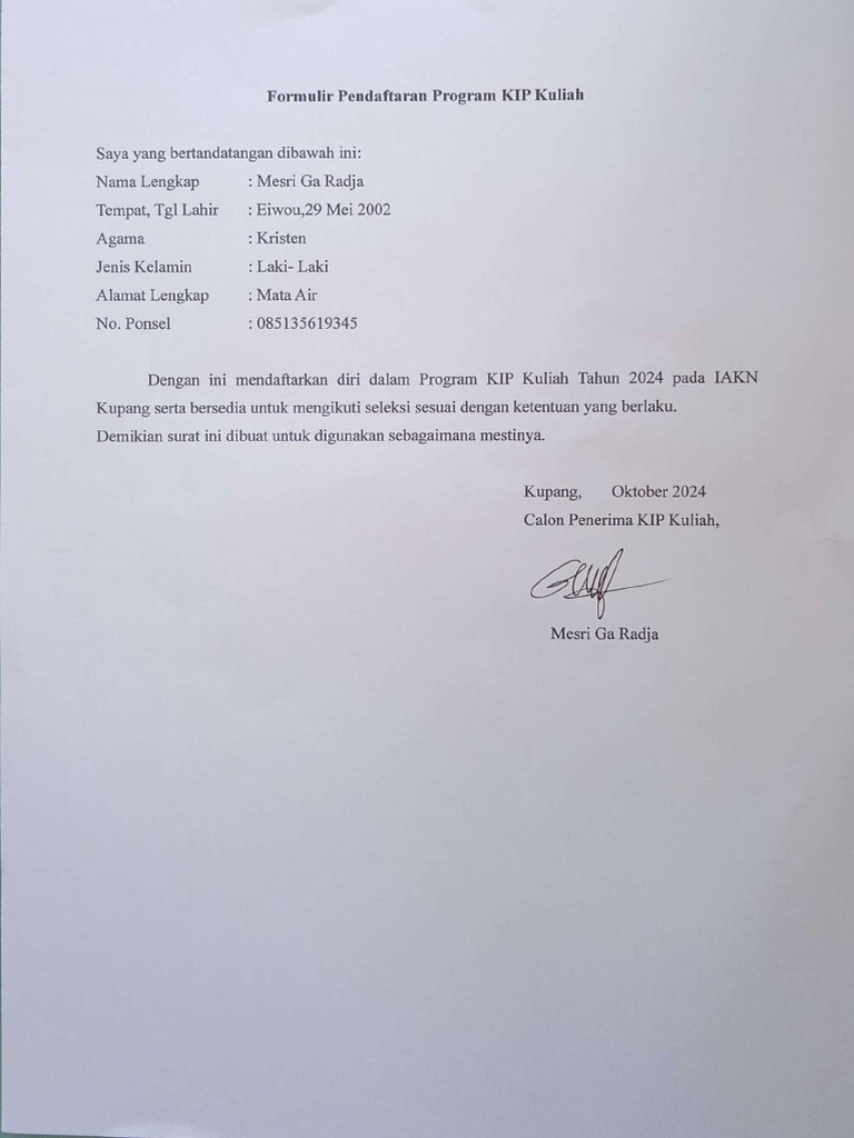 Persyaratan Beasiswa Kip-2 | PDF