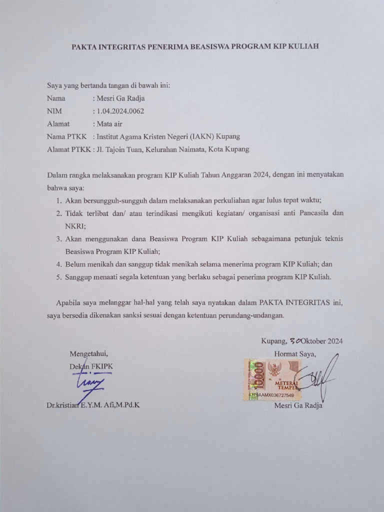 Persayaran Beasiswa Kip-1 | PDF