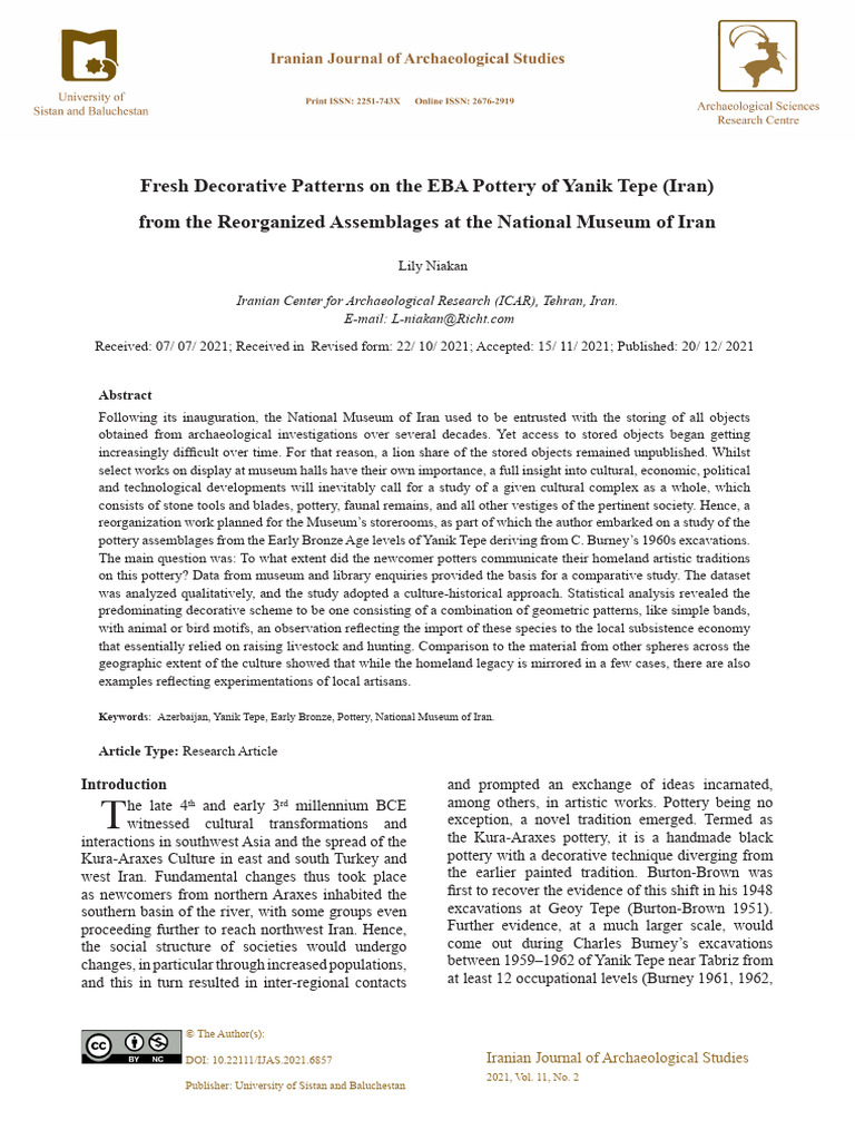 IJAS - Volume 11 - Issue 2 - Pages 97-123 | PDF | Pottery