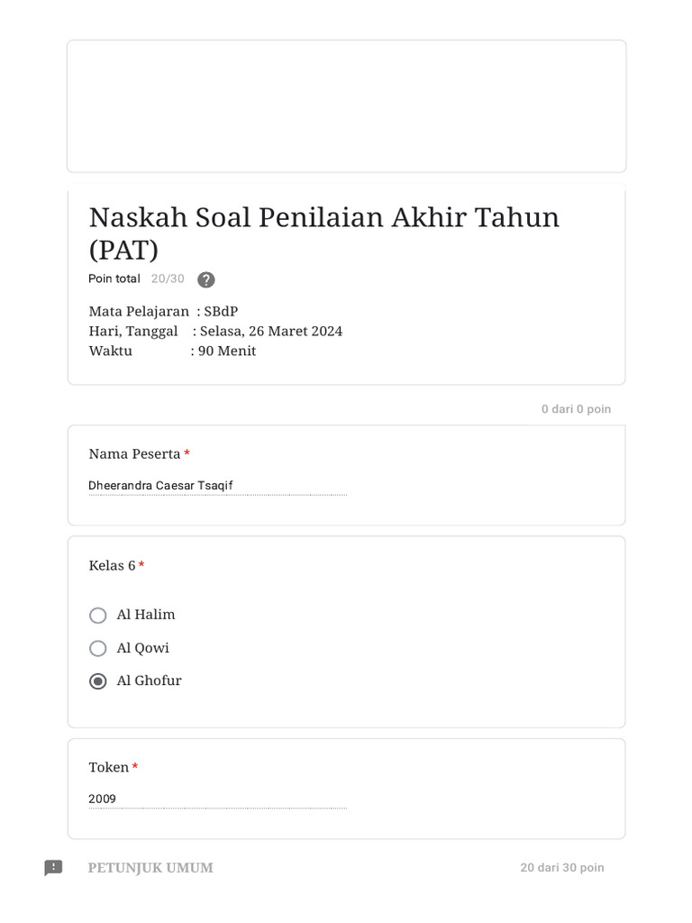 Naskah Soal PAT SBDP | PDF