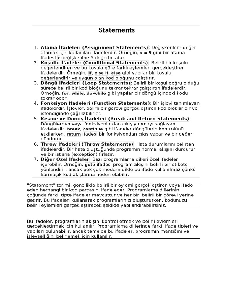Statements | PDF