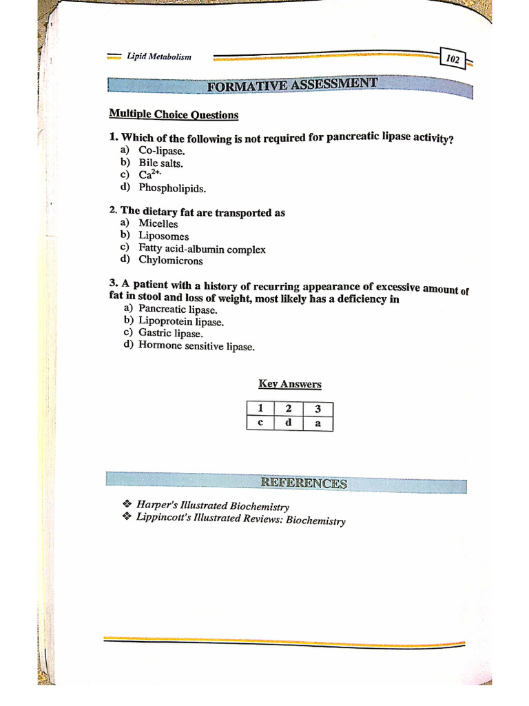 Lipid Metabolism MCQ (Cairo) | PDF