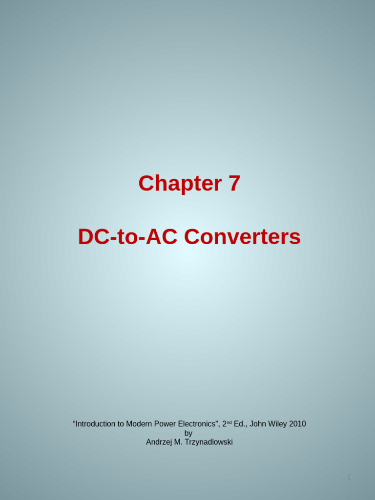 DC-to-AC Converters: "Introduction To Modern Power Electronics", 2 Ed ...