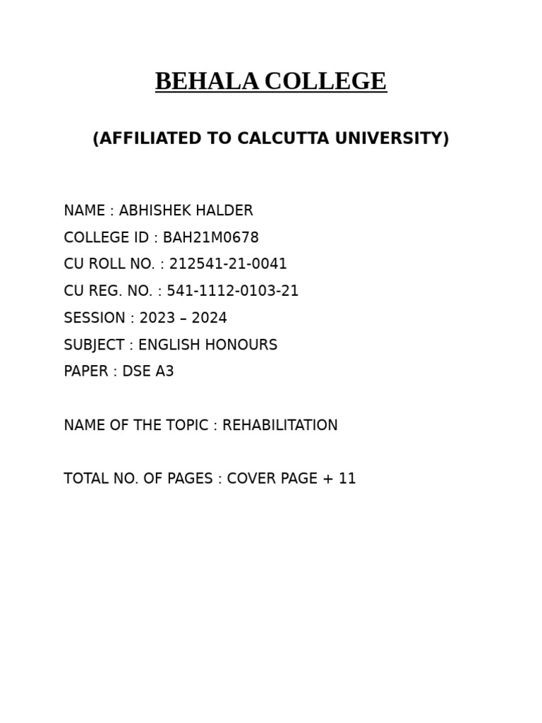 Behala College: (Affiliated To Calcutta University) | PDF | Foreign ...