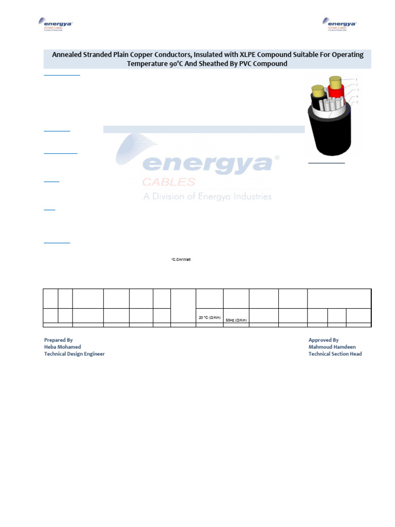 CU-XLPE-PVC MC T.O | PDF | Insulator (Electricity) | Electrical Conductor