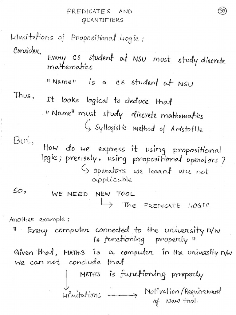 Cse 173 Predicate Quantifier Fall 2018 | PDF