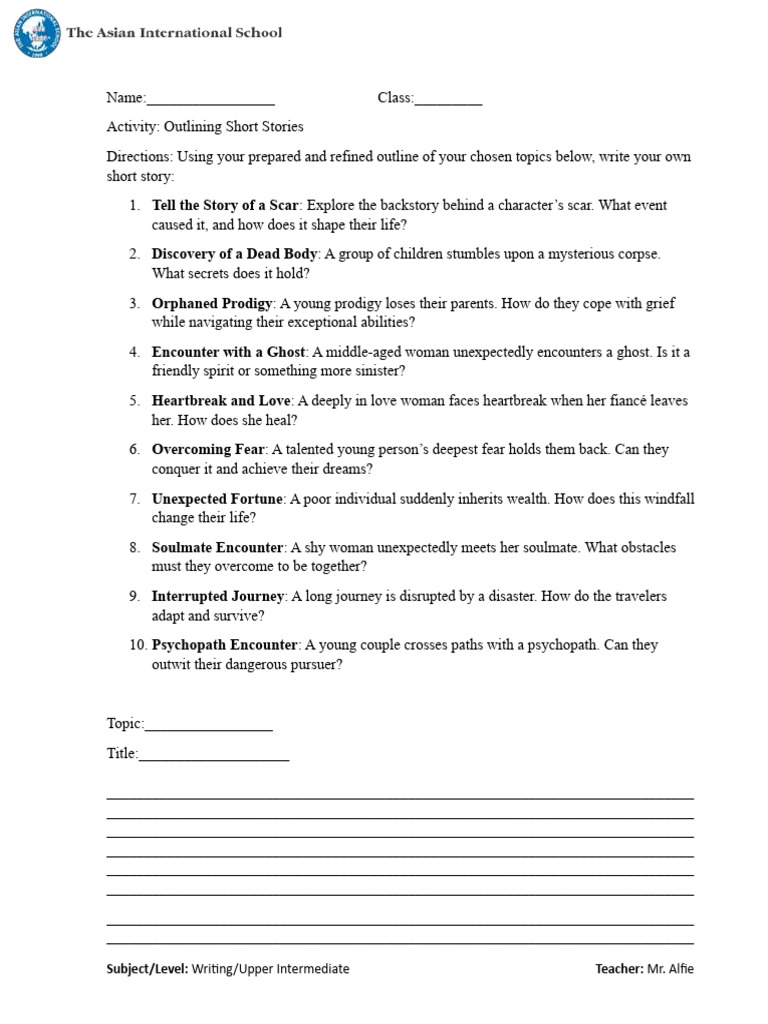 Writing Short Stories (Version 1) | PDF