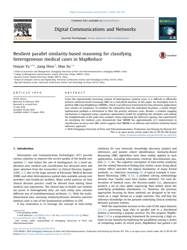 Resilient Parallel Similarity Based Reasoning For Cla - 2016 - Digital Communica | PDF | Map ...