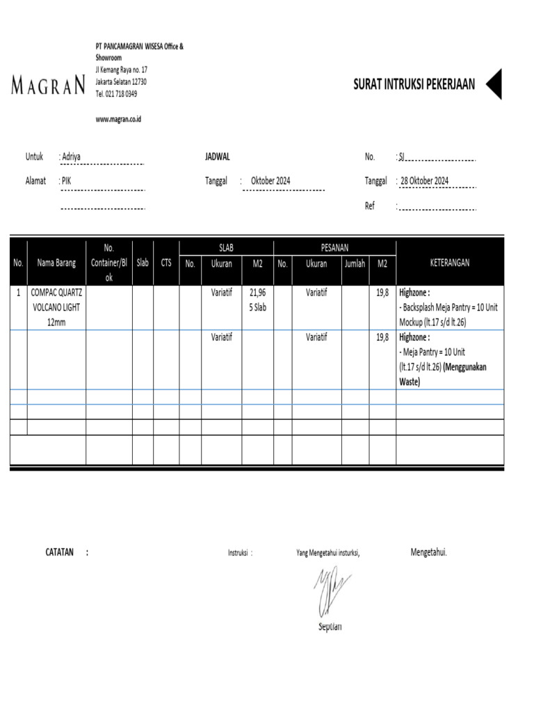 Si Compac Meja & Backsplash Office - Pantry (Highzone) | PDF