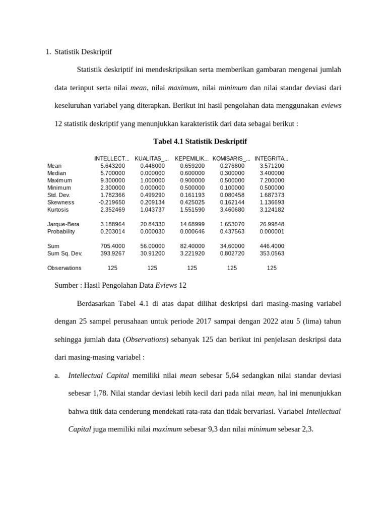 Statistik Deskriptif | PDF