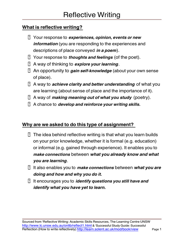 What Is Reflective Writing | PDF