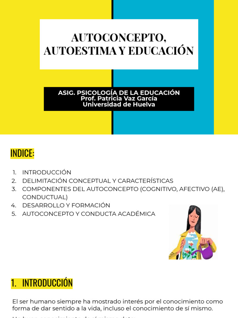 TEMA 4 AUTOCONCEPTO Y AUTOESTIMA | PDF | Autoestima | Autoconcepto