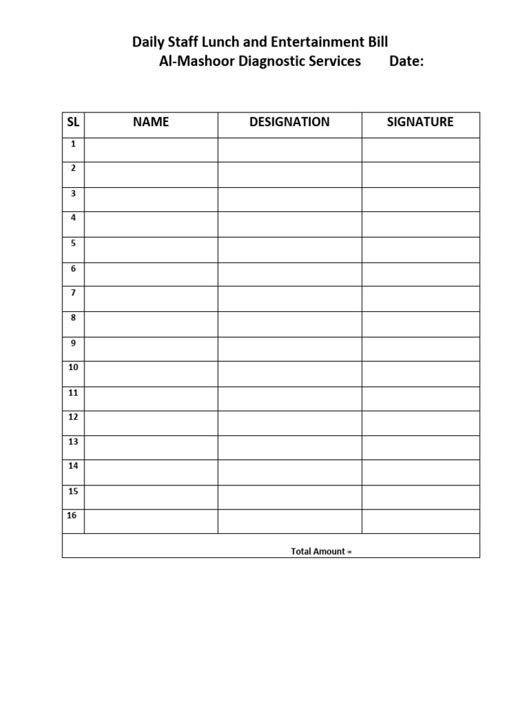 Daily Lunch Bill | PDF | Wellness | Science & Mathematics