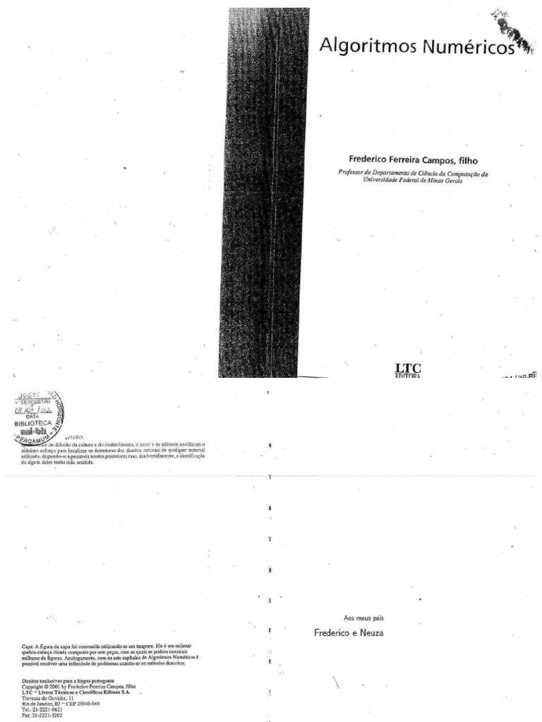Algoritmos Numéricos - Ferreira Campos Filho - 2001 | PDF