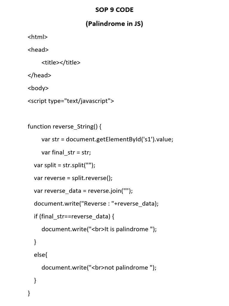 Sop 9 JS Code 3 | PDF