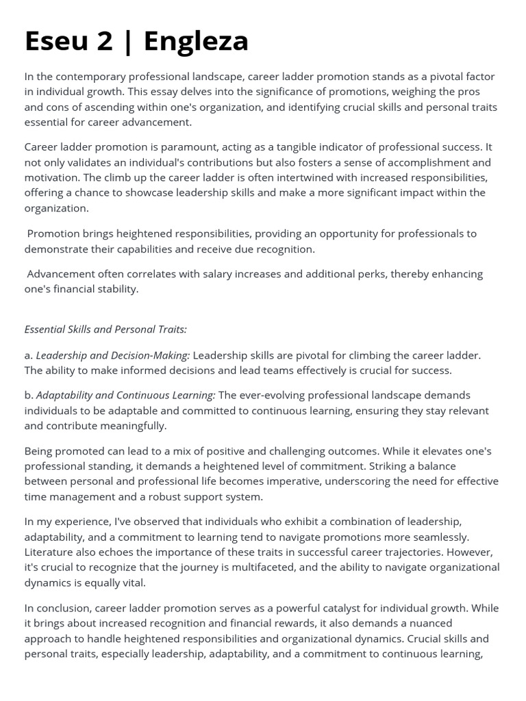 Eseu 2 | PDF | Leadership | Industrial And Organizational Psychology