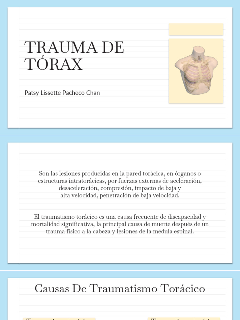 Trauma de Torax | PDF | Enfermedades y trastornos | Especialidades Medicas