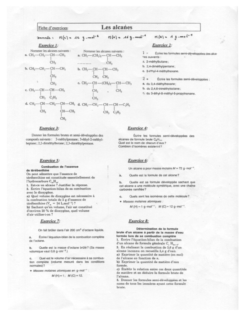 TD Les Alcanes | PDF