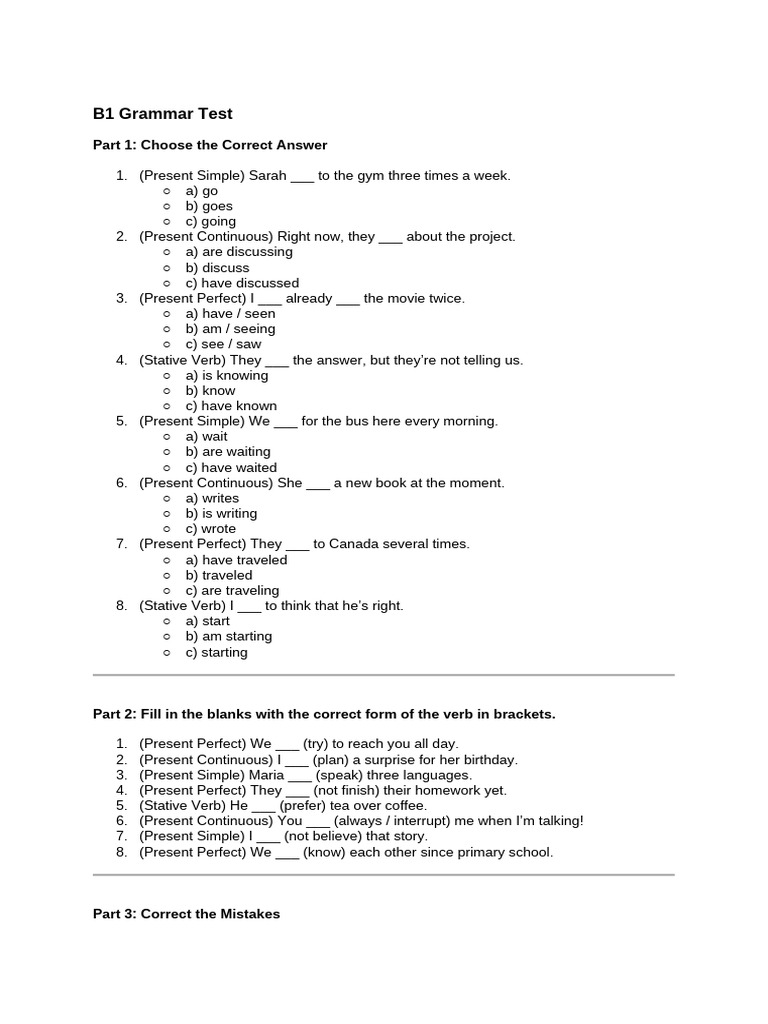 B1 Present S + C, P | PDF