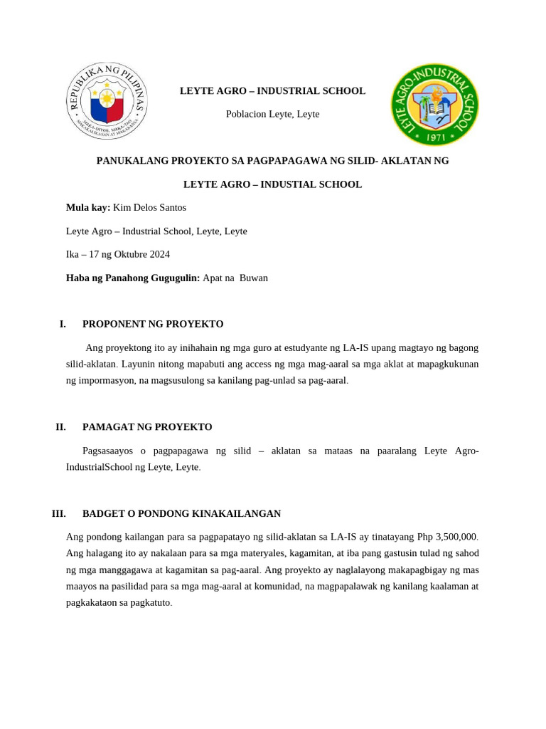 Panukalang Proyekto | PDF