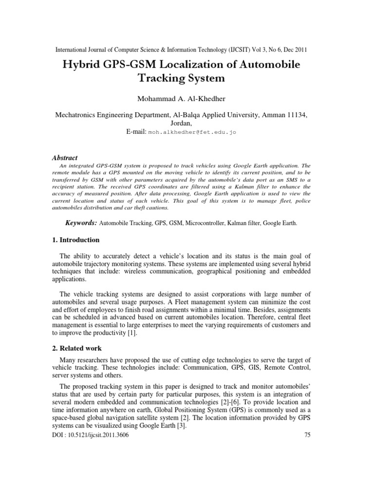 Hybrid GPS-GSM Localization of Automobile Tracking System | PDF ...
