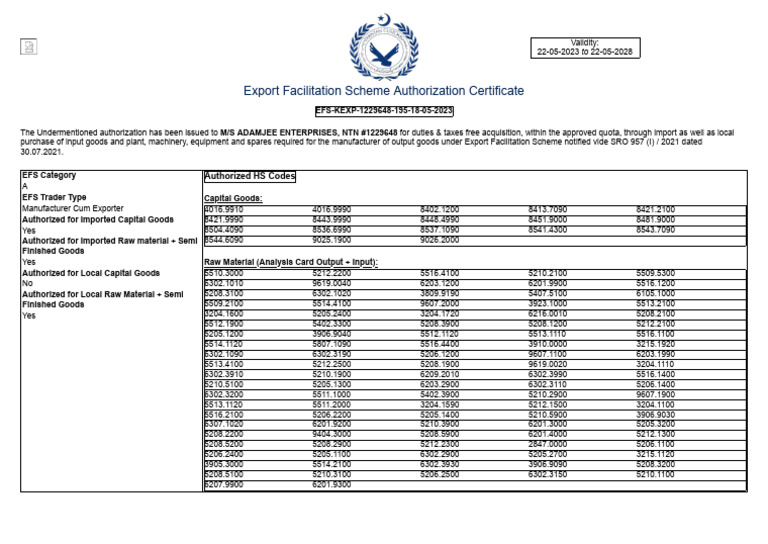 EFS Authorize Certificate | PDF | Economies