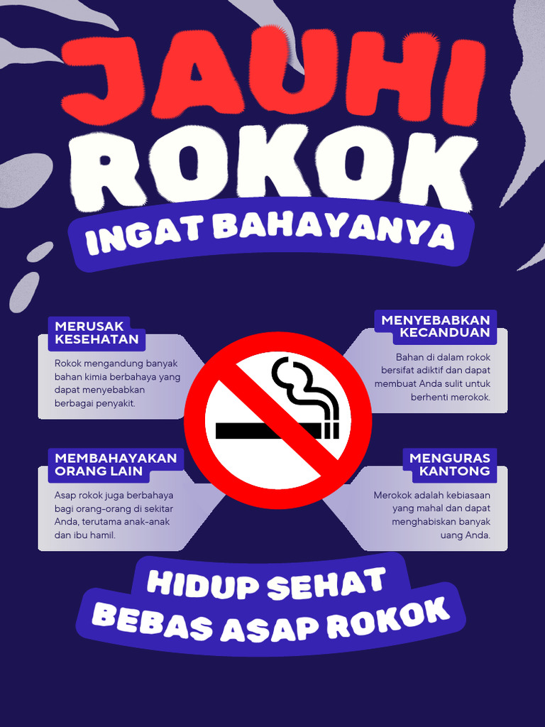 Poster Infografis Bahaya Rokok Ilustratif Biru Dan Putih - 20241030 ...