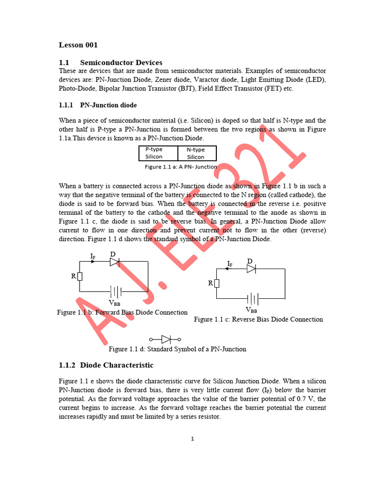 ELE 321 Lesson 001-1 | PDF | P–N Junction | Rectifier