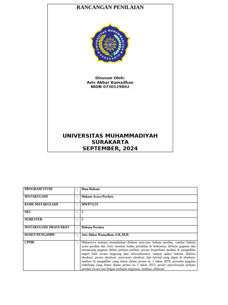 Format - Tugas - Rancangan - Penilaian - AZIS AKBAR RAMADHAN - UMPO | PDF