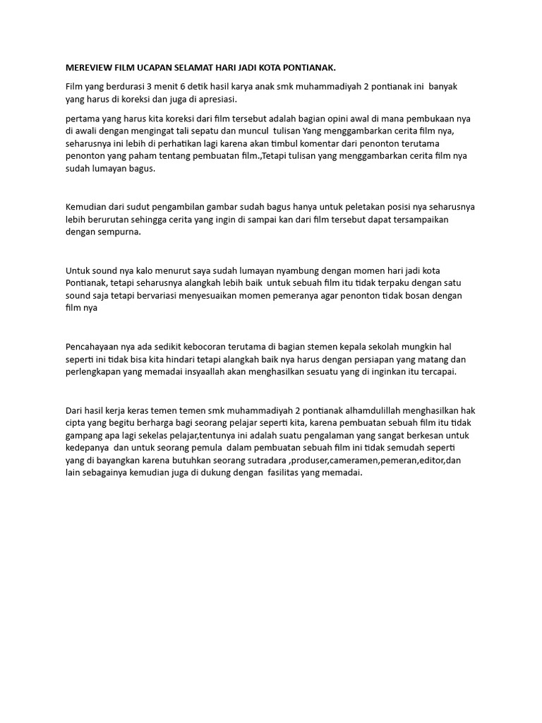 Saparudin - Mereview Film Hut Pontianak - 253 - 12 DKV | PDF