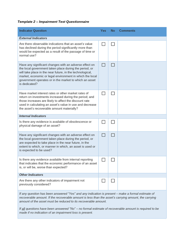Local Gov Asset Impairment Check | PDF