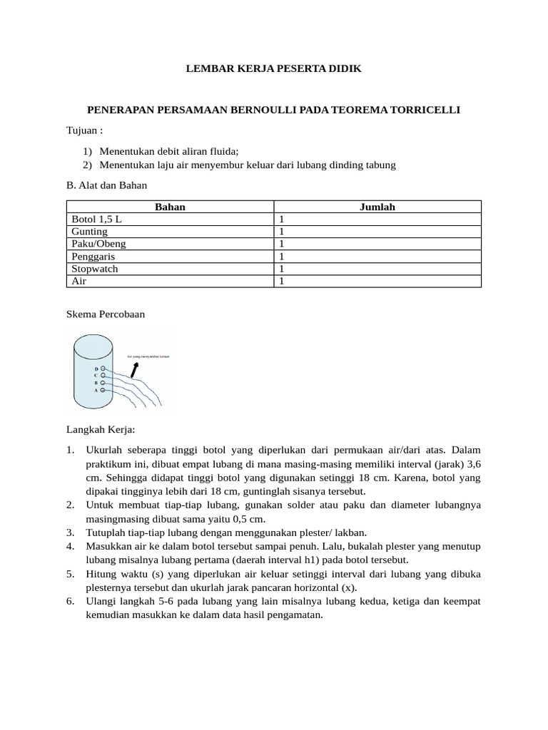 LKPD Toricelli | PDF
