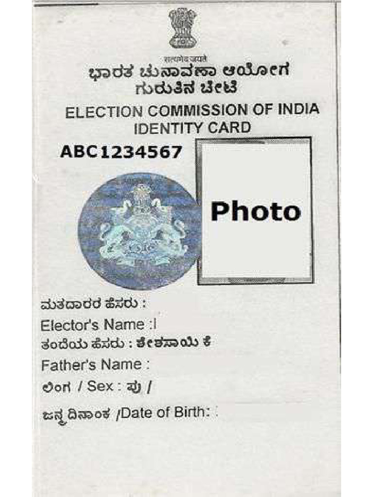 Sample Voter Id Card Pdf