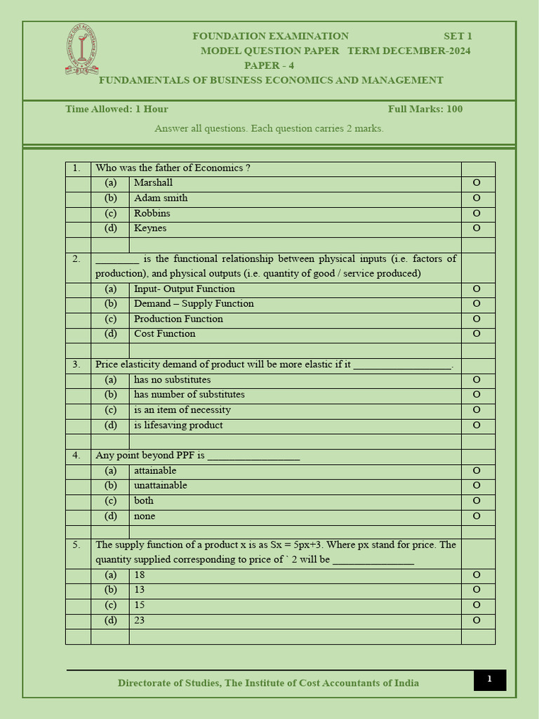 Business Economics Exam Prep | PDF | Profit (Economics) | Monopoly