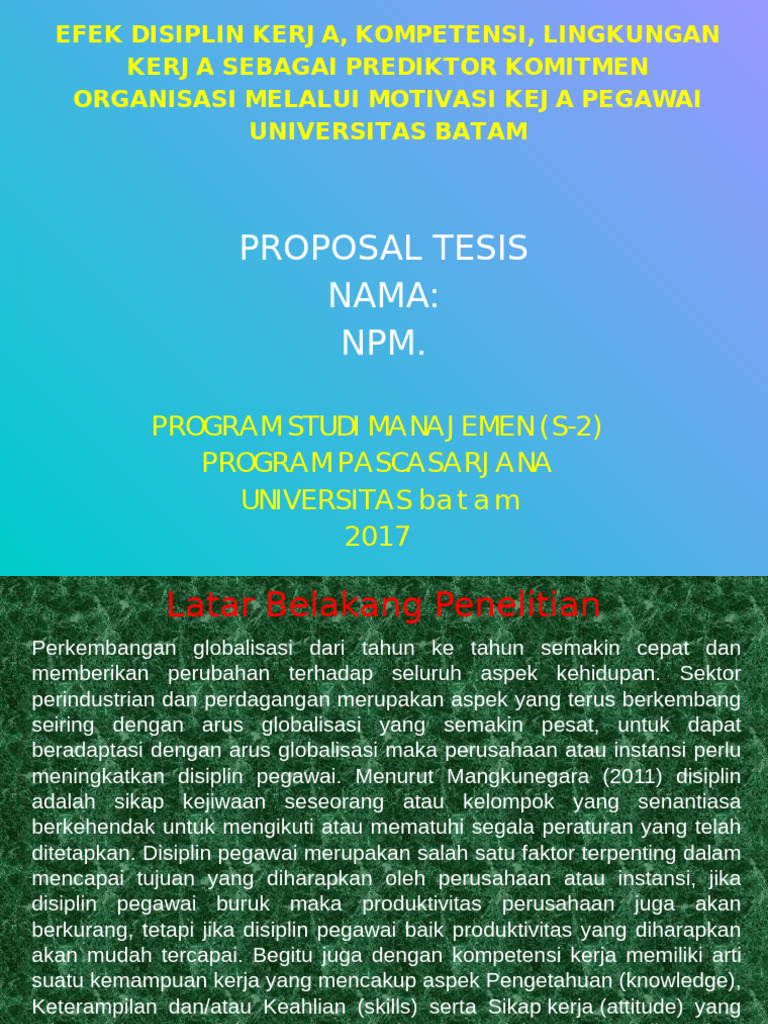 CTH Presentasi Proposal | PDF