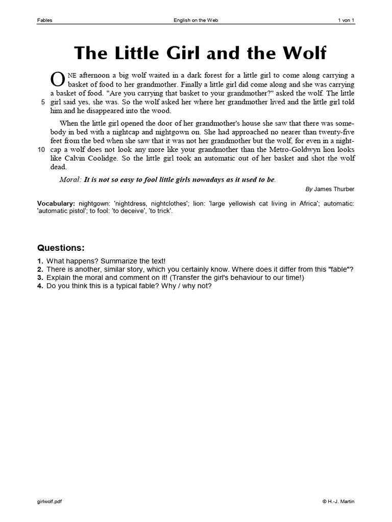The Girl and the Wolf's Deception | PDF