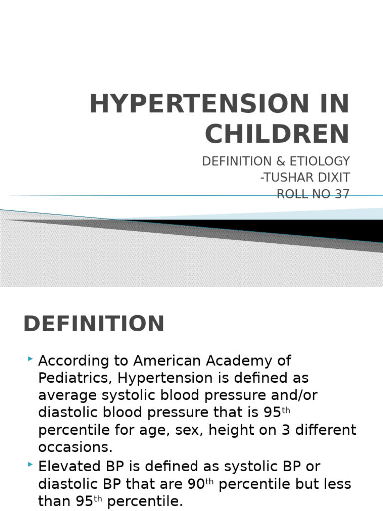 Definition and Etiology | PDF | Hypertension | Blood Pressure
